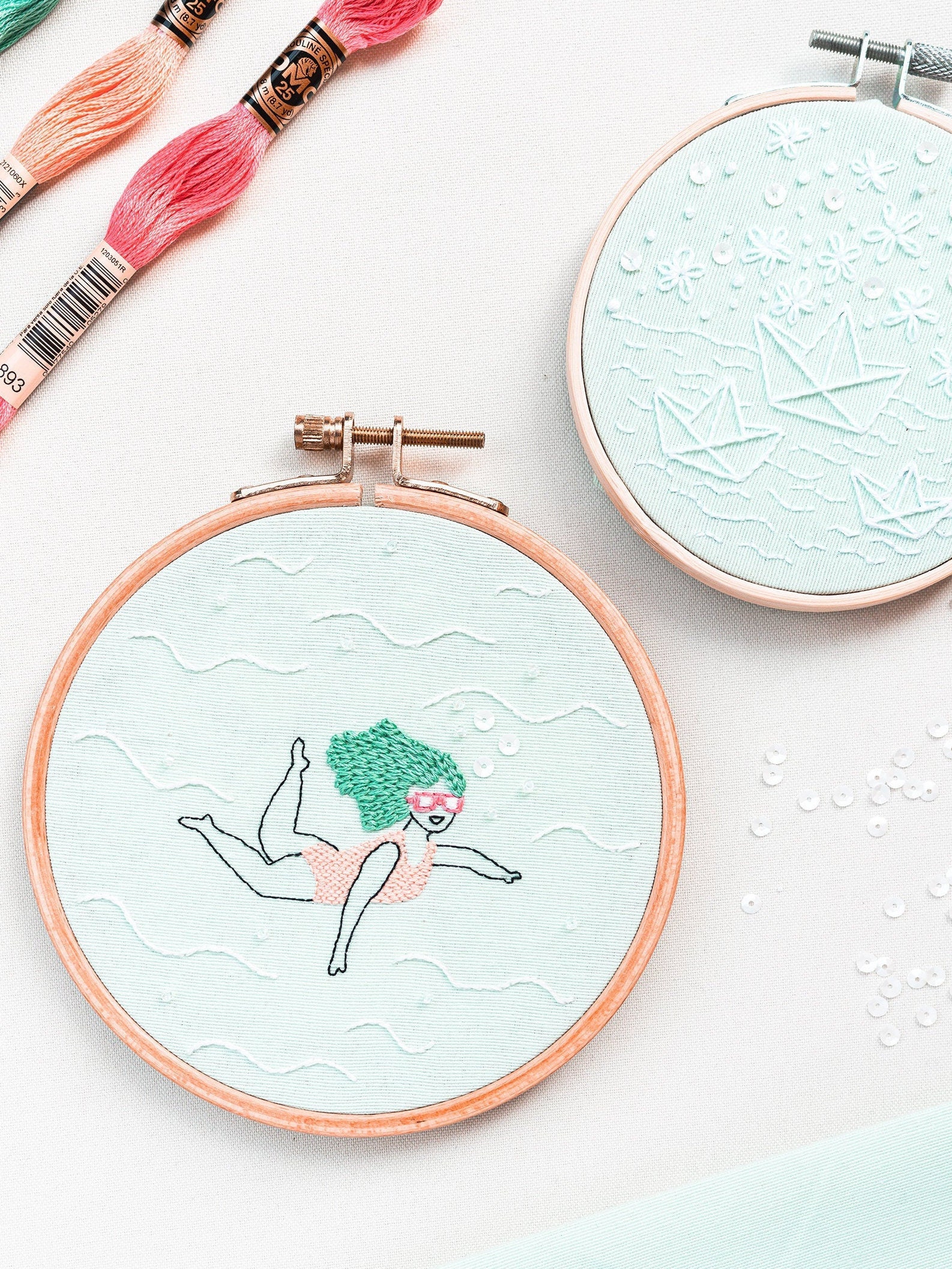 Diving Bubbles PDF Pattern | Digital Download | Beginner Embroidery ...