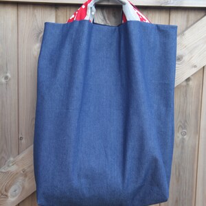 Blue Jean Tote Bag, Long Tote Bag, Jean Shopping Bag - Etsy