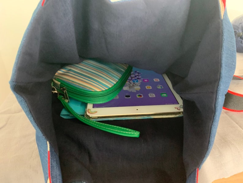 Blue Jean Tote Bag, Long Tote Bag, Jean Shopping Bag - Etsy