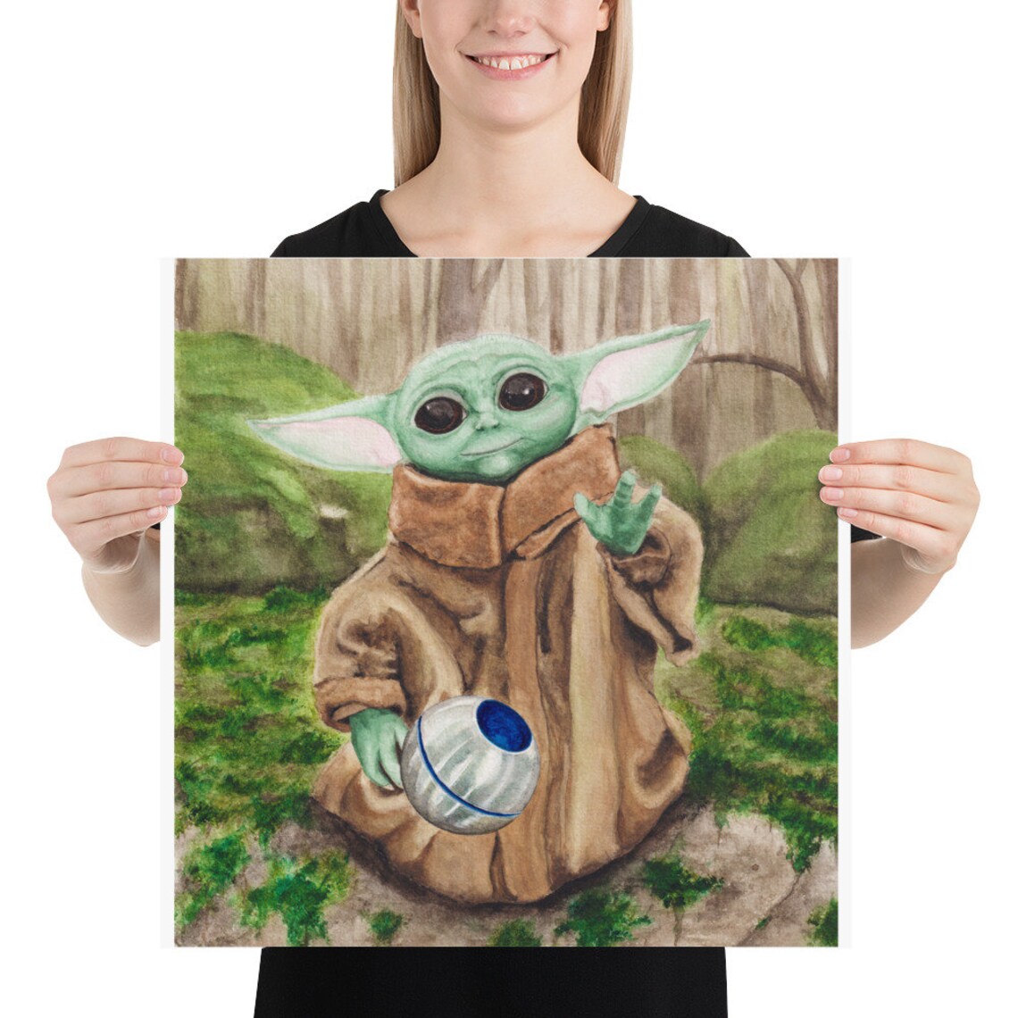 Grogu Baby Yoda Force levitating the Razor Crest knob fanart | Etsy