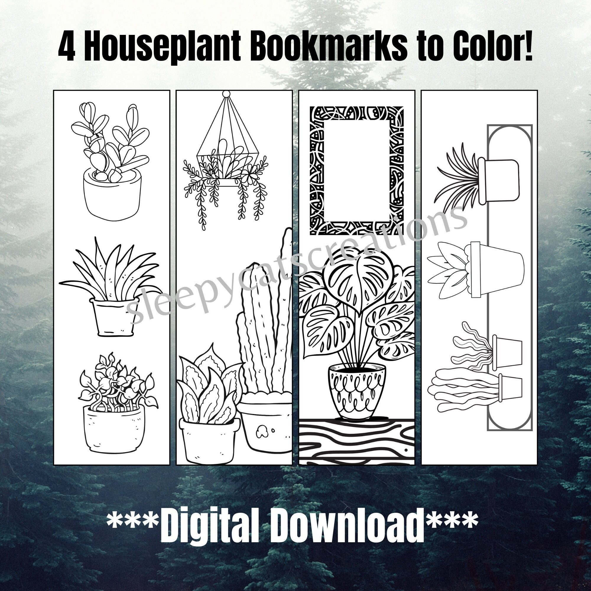 Printable Bookmarks for Houseplant Collectors Who Love to Create Art ...