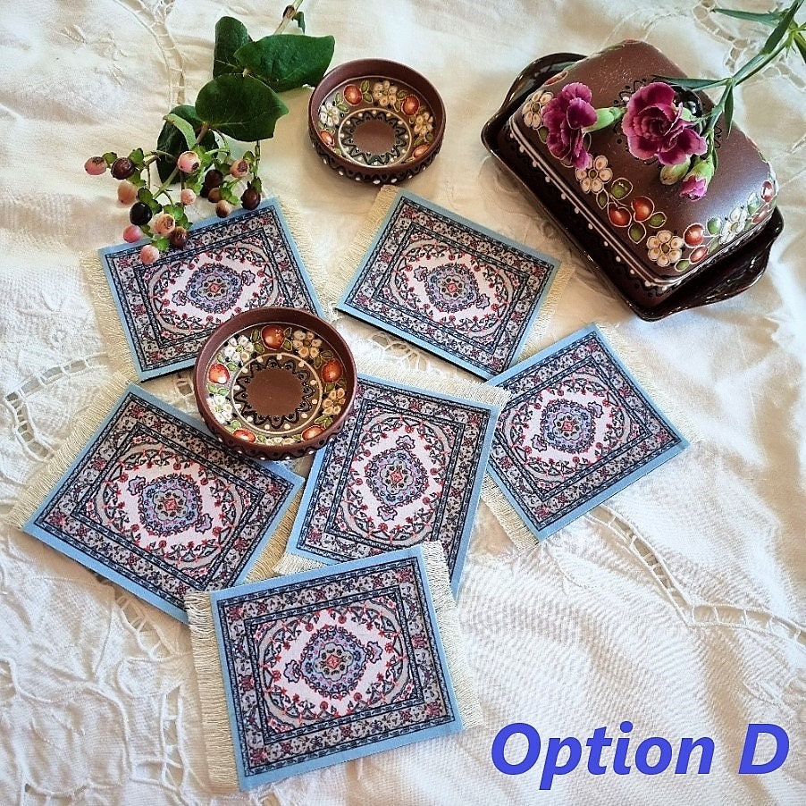 Persian Rug Coaster/set of 6drink Coaster/persian/coaster - Etsy