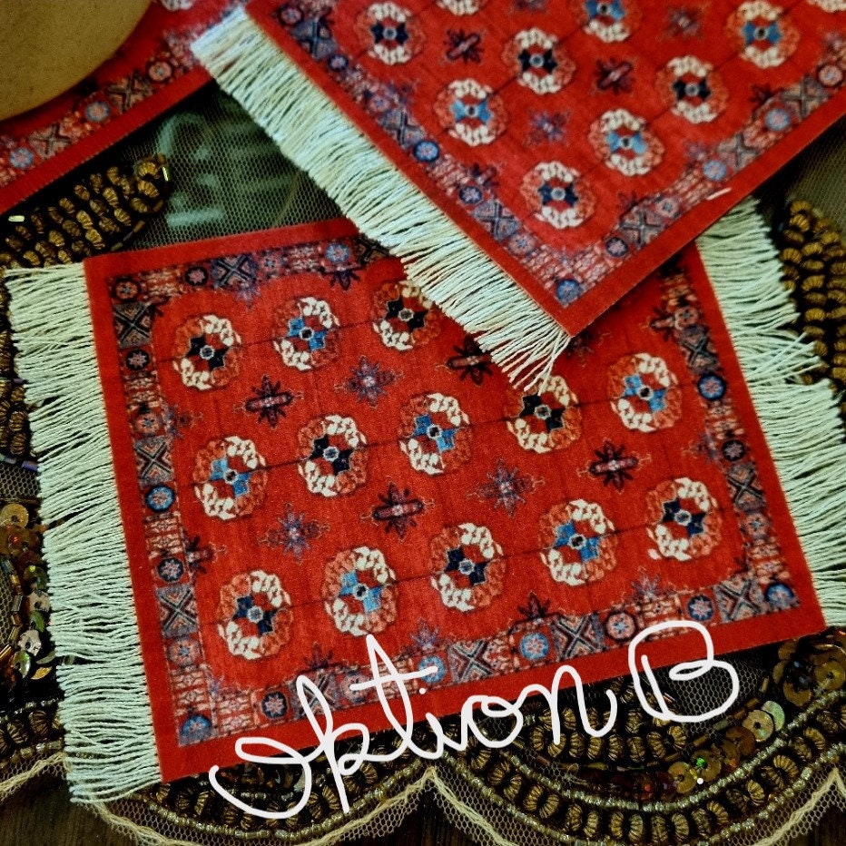 Persian Rug Coaster/set of 6drink Coaster/persian/coaster - Etsy