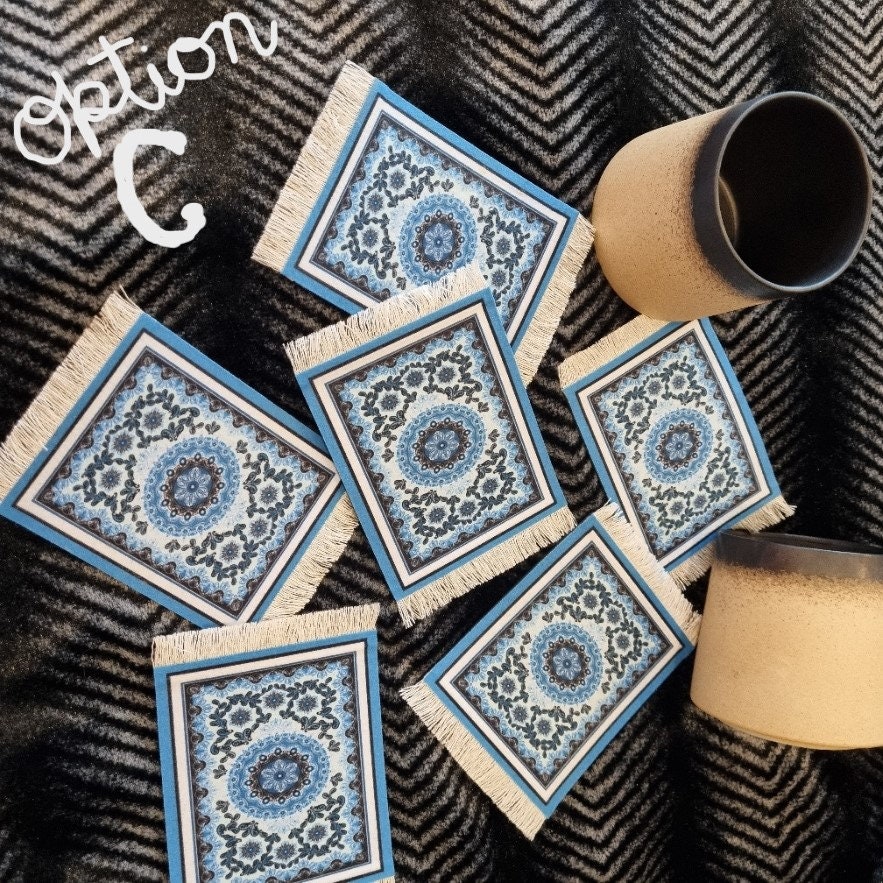 Persian Rug Coaster/set of 6drink Coaster/persian/coaster - Etsy