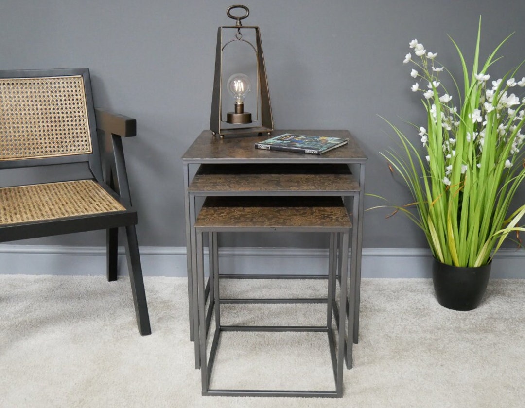 Nested Floral Industrial Style Coffee Tables Nested Tables Nested ...