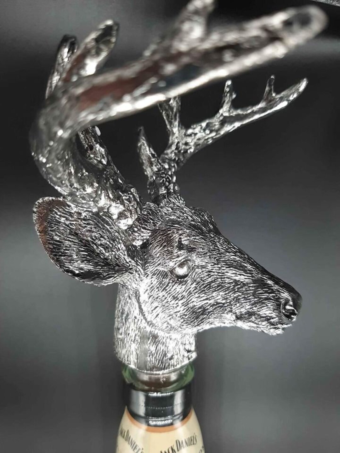 Large Silver Stag Bottle Topper Stag Themed Bottle Top Christmas Bottle ...