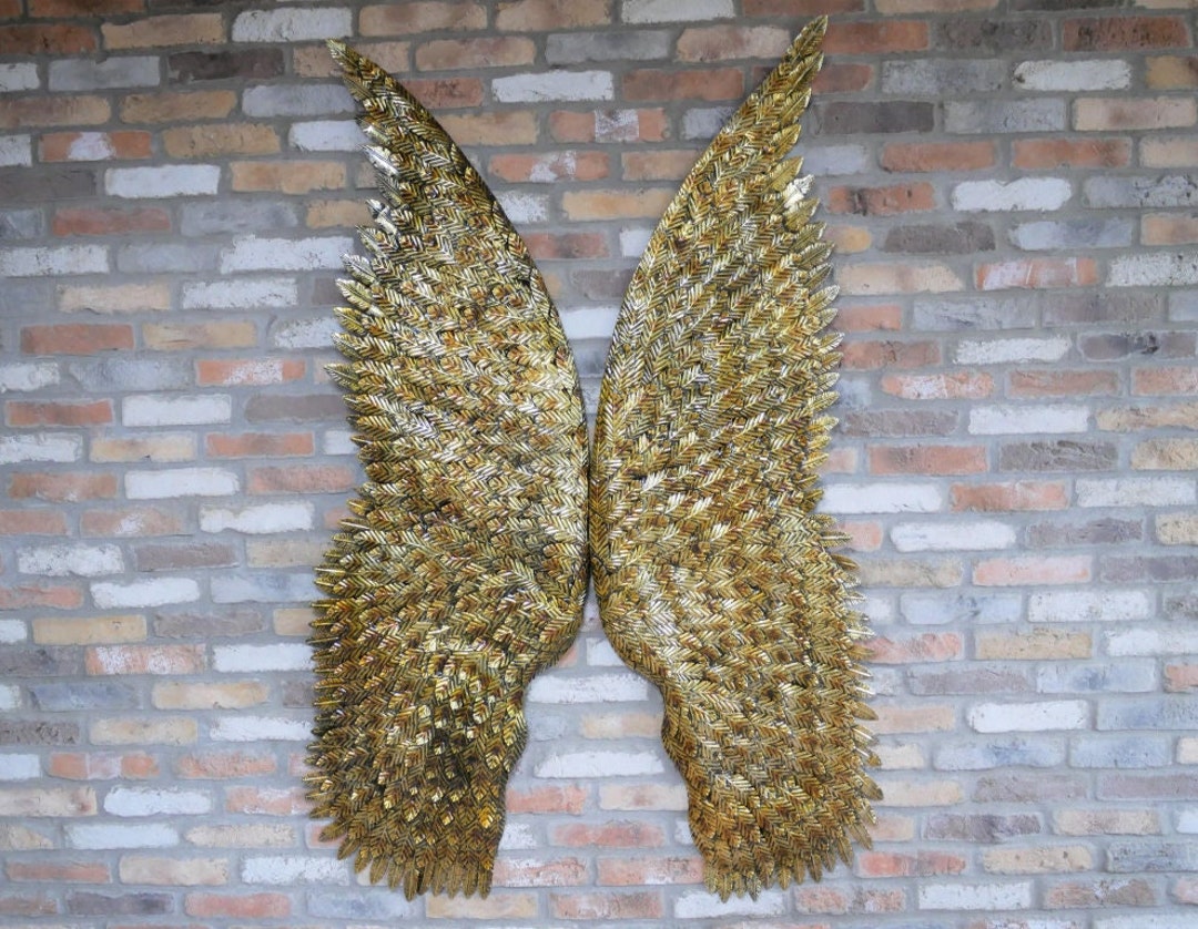 Giant Wall Mounted Golden Angel Wings Large Gold Angel Wings - Etsy