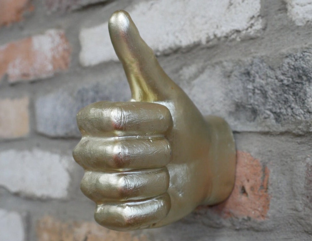 Golden Thumbs up Hand Gesture Wall Art | Resin Decoration - Etsy