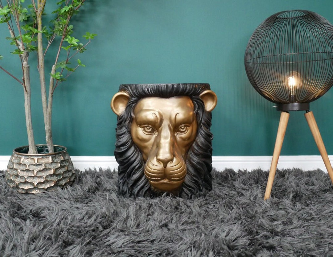 Fierce Lion Themed Side Table | Lion Faced Coffee Table | Lion Themed ...
