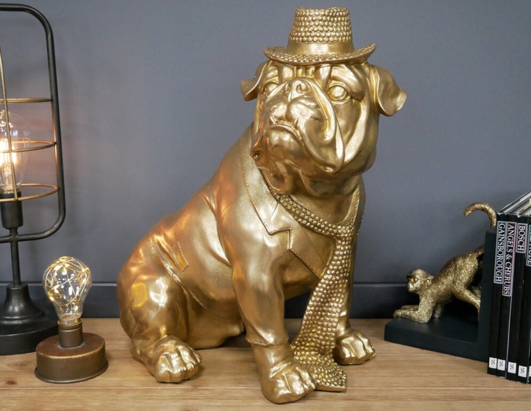 Large Golden Gangster Bulldog Ornament | Bulldog Ornament | Golden ...