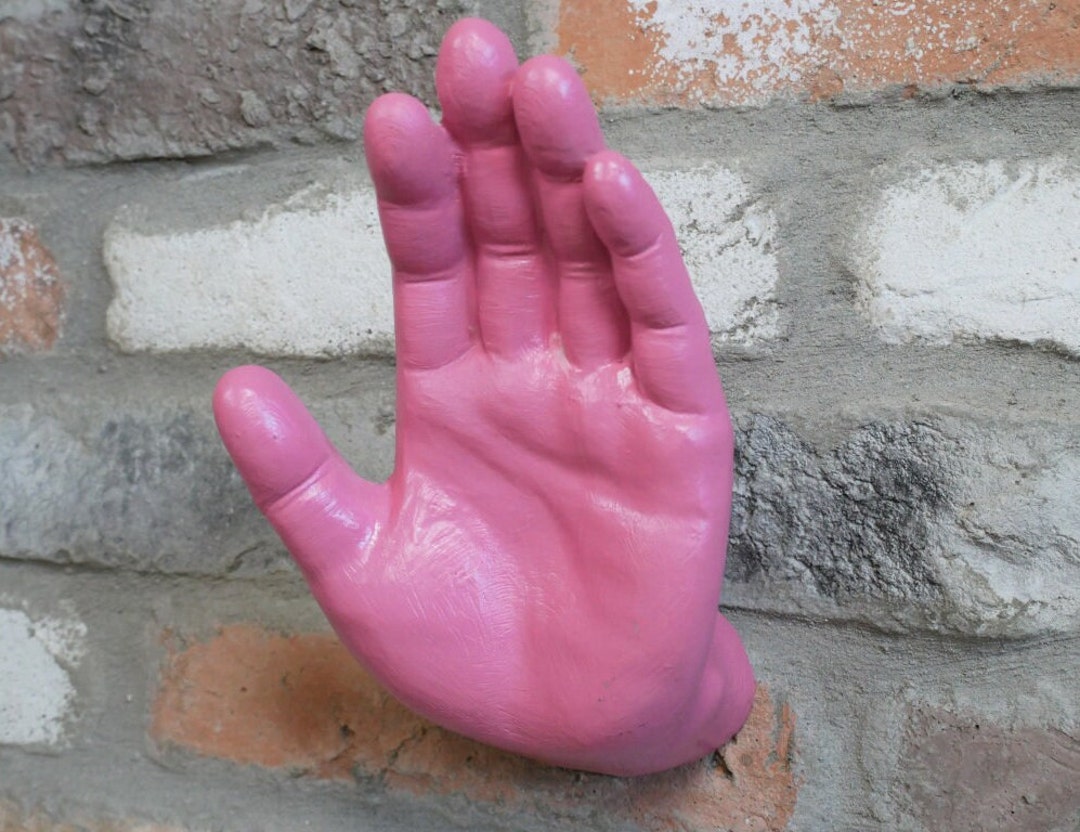 Waving Pink Hand, Hand Wall Mounted Gesture - Etsy UK
