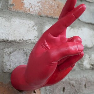 Wall Mounted Red Crossed Fingers Ornamental Hand Gesture - Etsy
