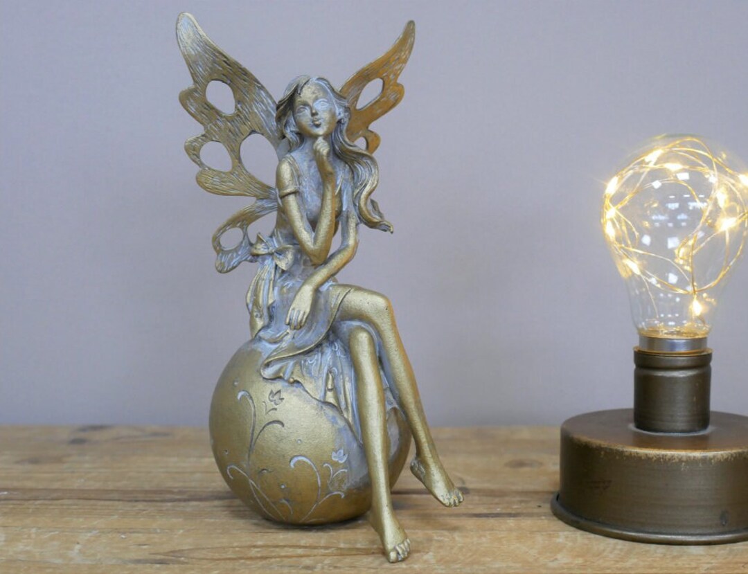 Golden Sitting Fairy Ornament | Fairy Ornaments | Golden Fairy Ornament ...