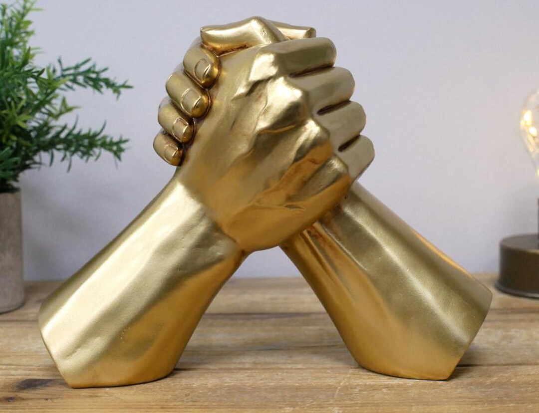 Gold Clasped Hands Sculpture - Etsy