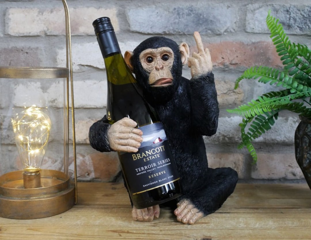 Middle Finger Monkey Wine Bottle Holder | Cheeky Monkey | Rude Gestured ...