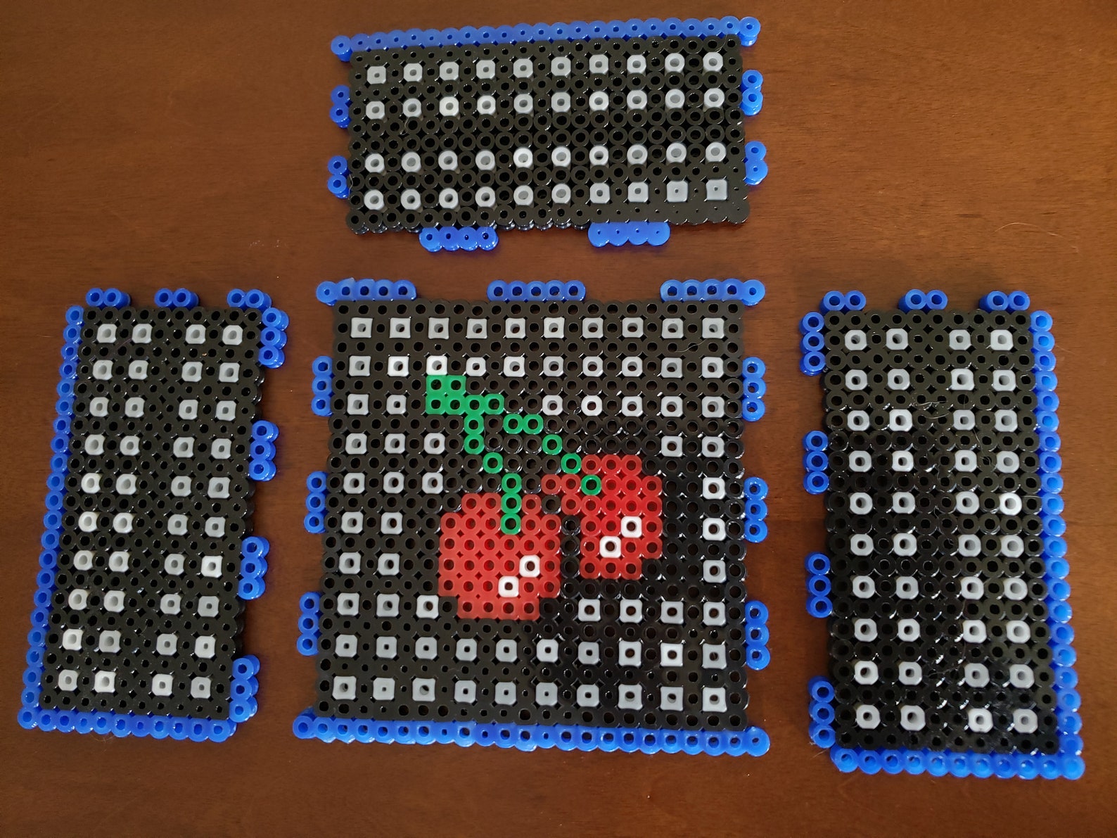 6-piece Pac Man Coaster Set With Holder | Perler Bead Pixel Art - Etsy
