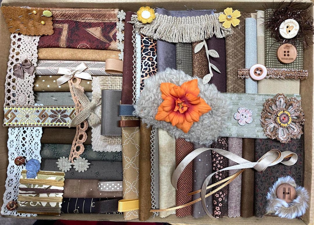 Brown Slow Stitch Kit| Slow Sewing Kit|scrapbooking|slow Stitching ...