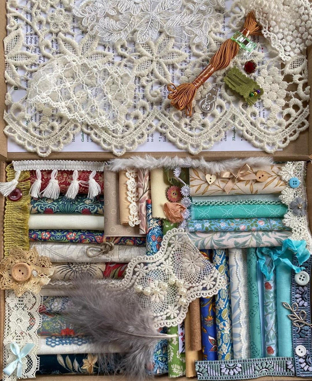 William Morris Slow Stitch Kit vintage Lace Slow Stitchjunk ...