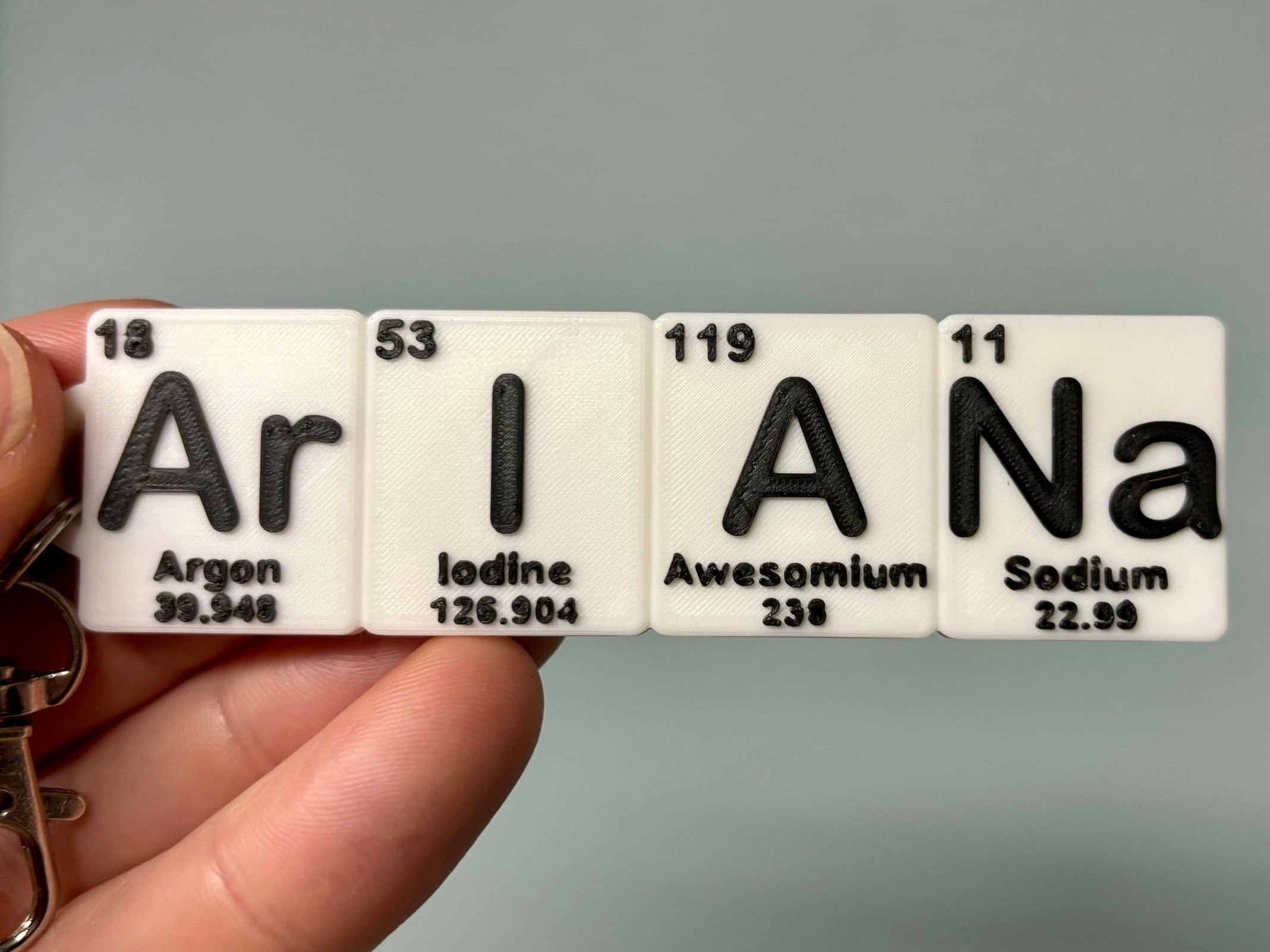 Custom Periodic Table Element Name Keychain - Backpack Clip - Custom ...