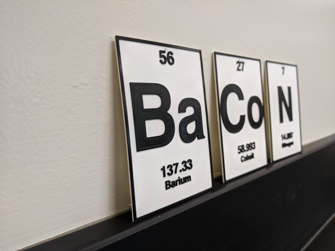 Bacon Periodic Table Wall Art Custom Periodic Table Wall Art - Etsy