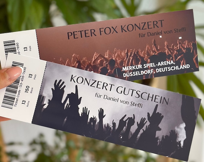 Konzertticket personalisiert | Konzert Gutschein | Eintrittskarte ...
