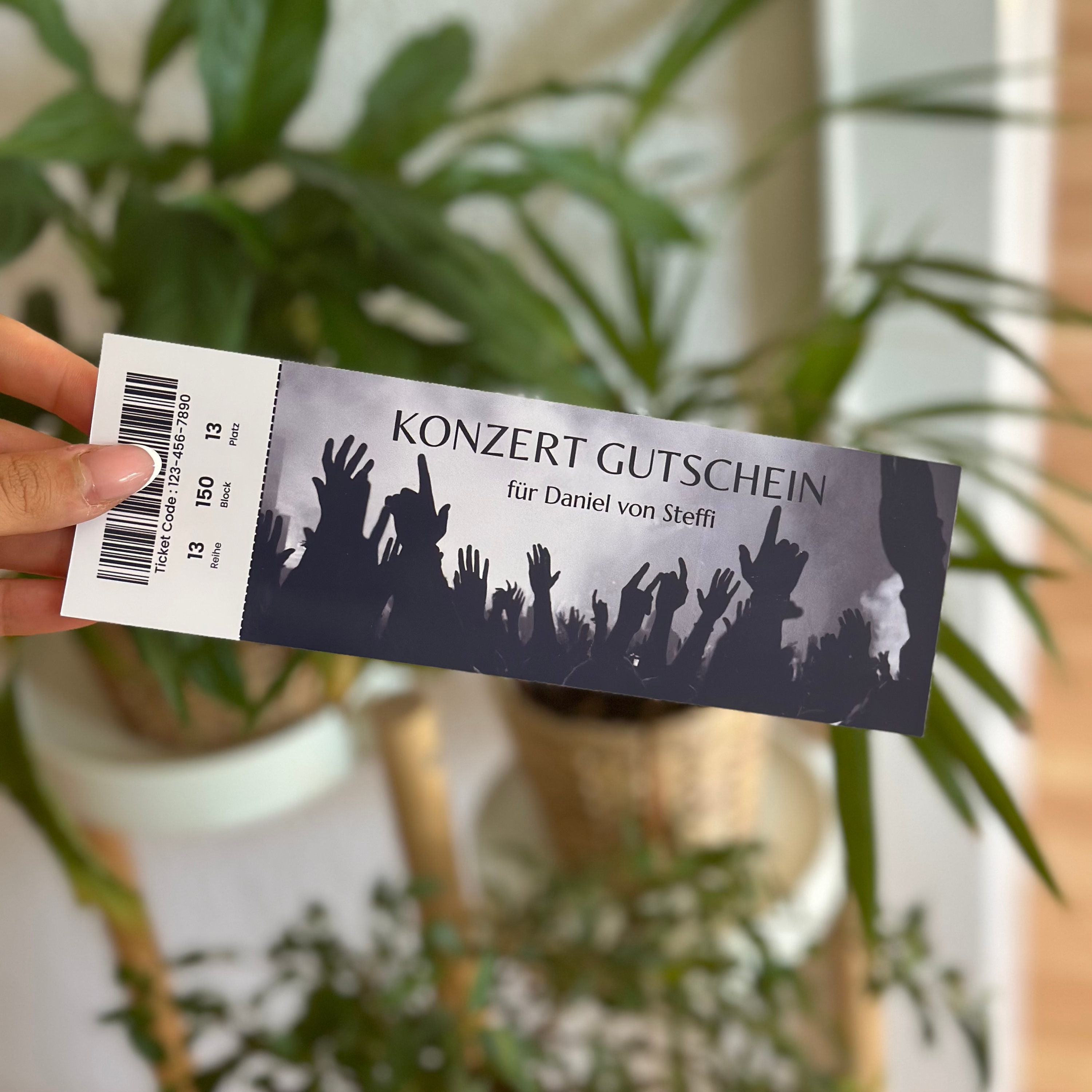 Konzertticket personalisiert | Konzert Gutschein | Eintrittskarte ...