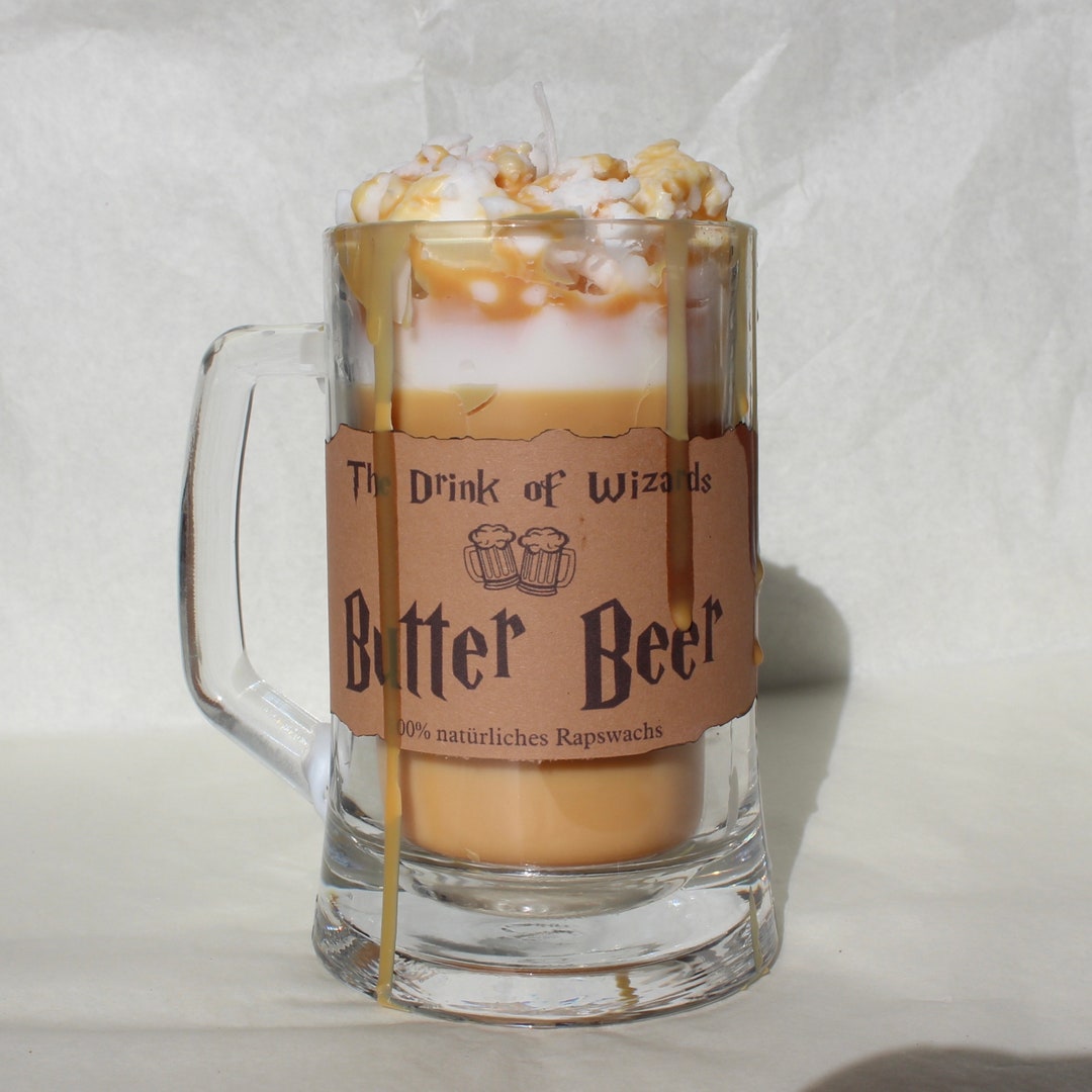 Butterbeer Candle in a Glass – Harry Potter Gift, Vanilla Scented ...