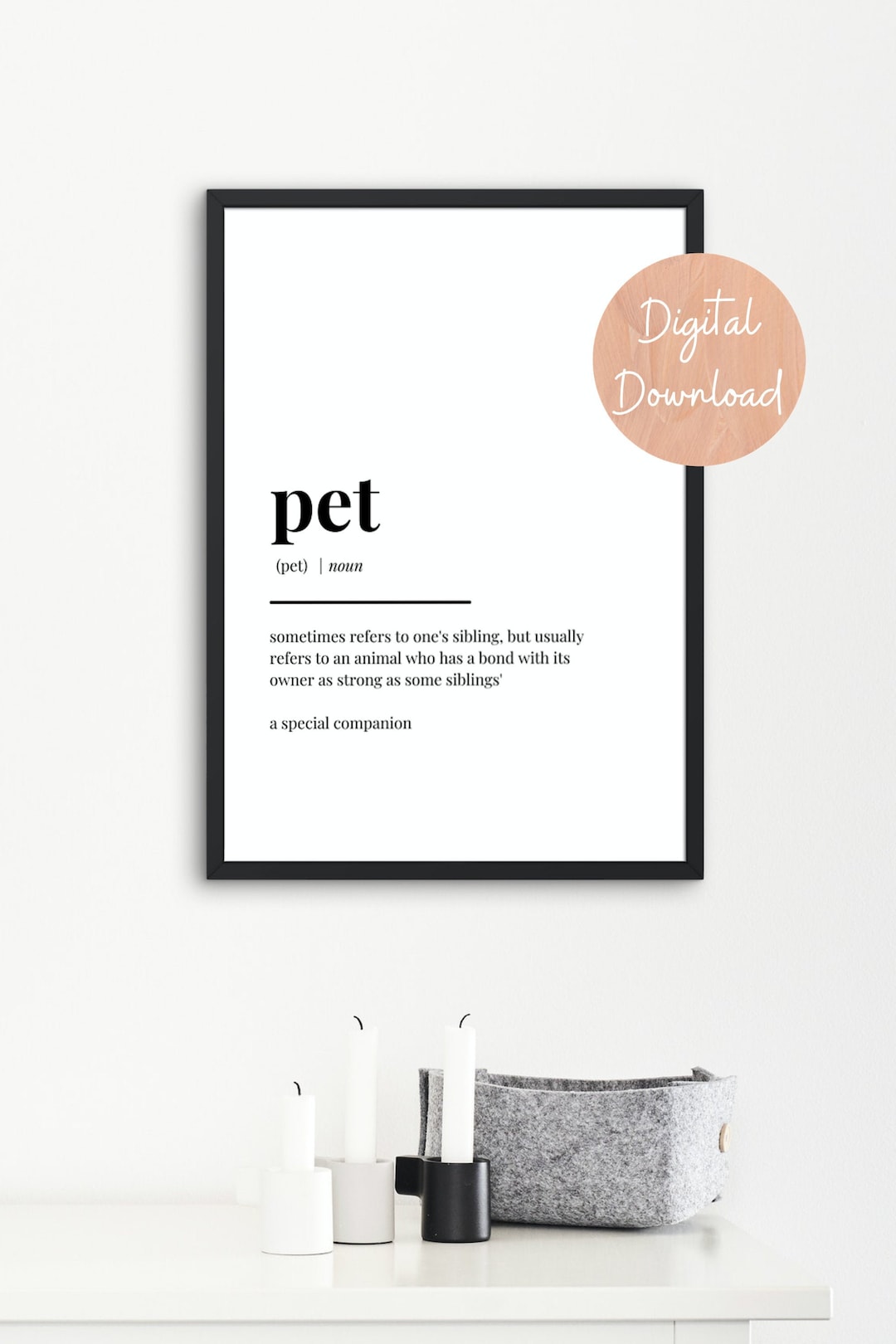 Pet Definition, Quote Print, Wall Art Print, Minimalist Print, Wall ...