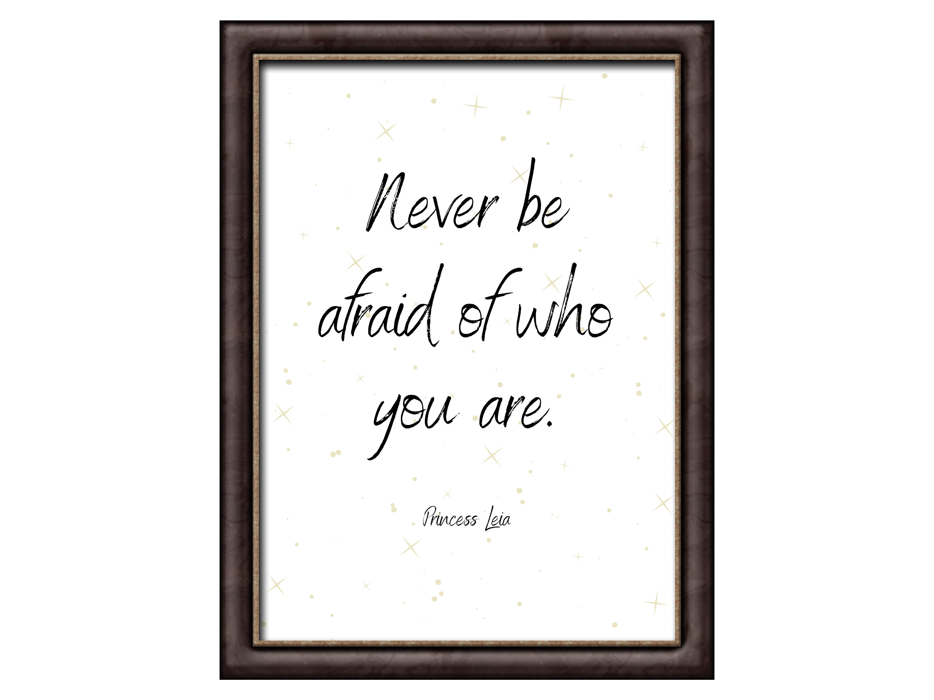 Star Wars Quote, Princess Leia, Never Be Afraid of Who You Are ...