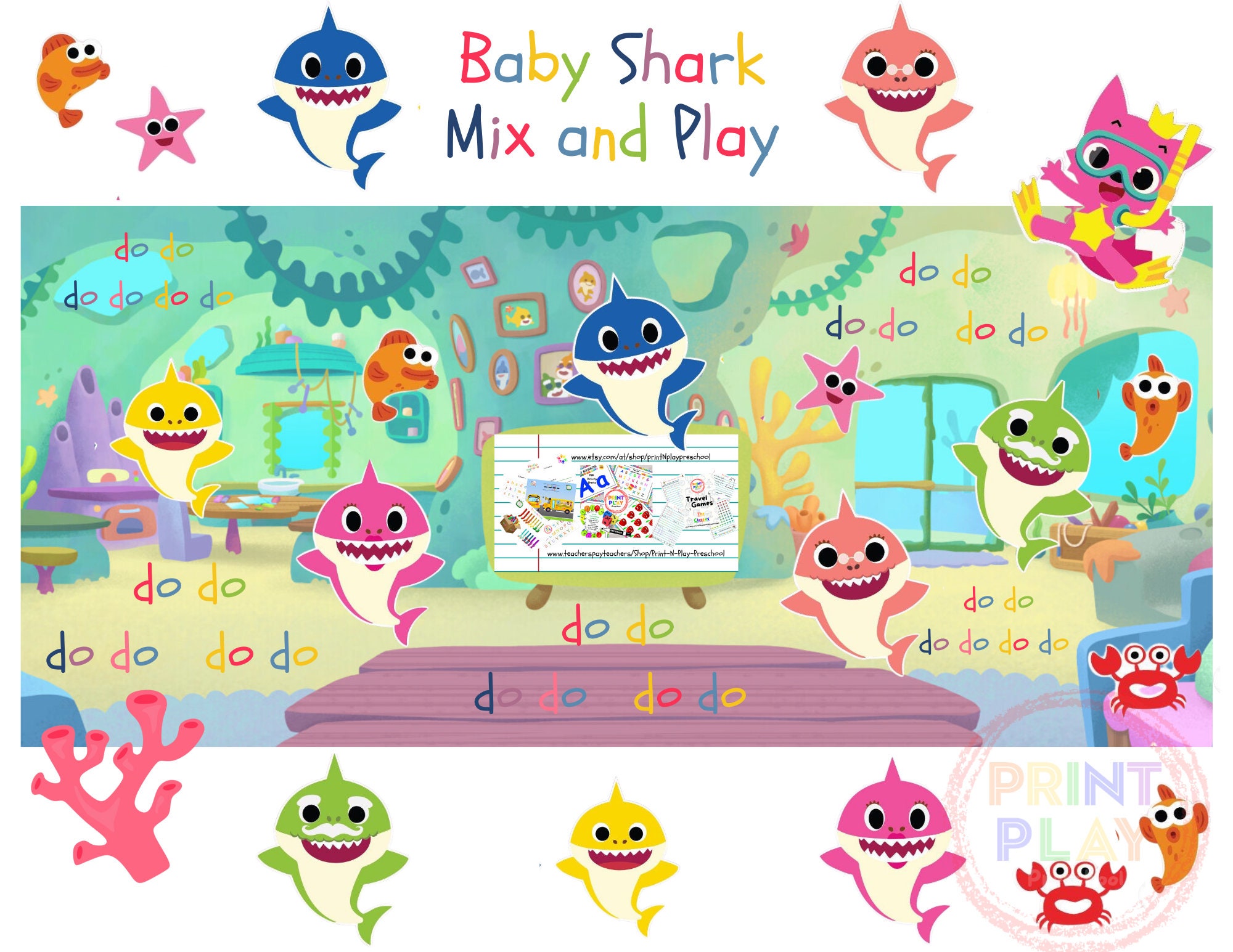 Baby Shark Beginner Learner Toddler Preschool Learning to - Etsy