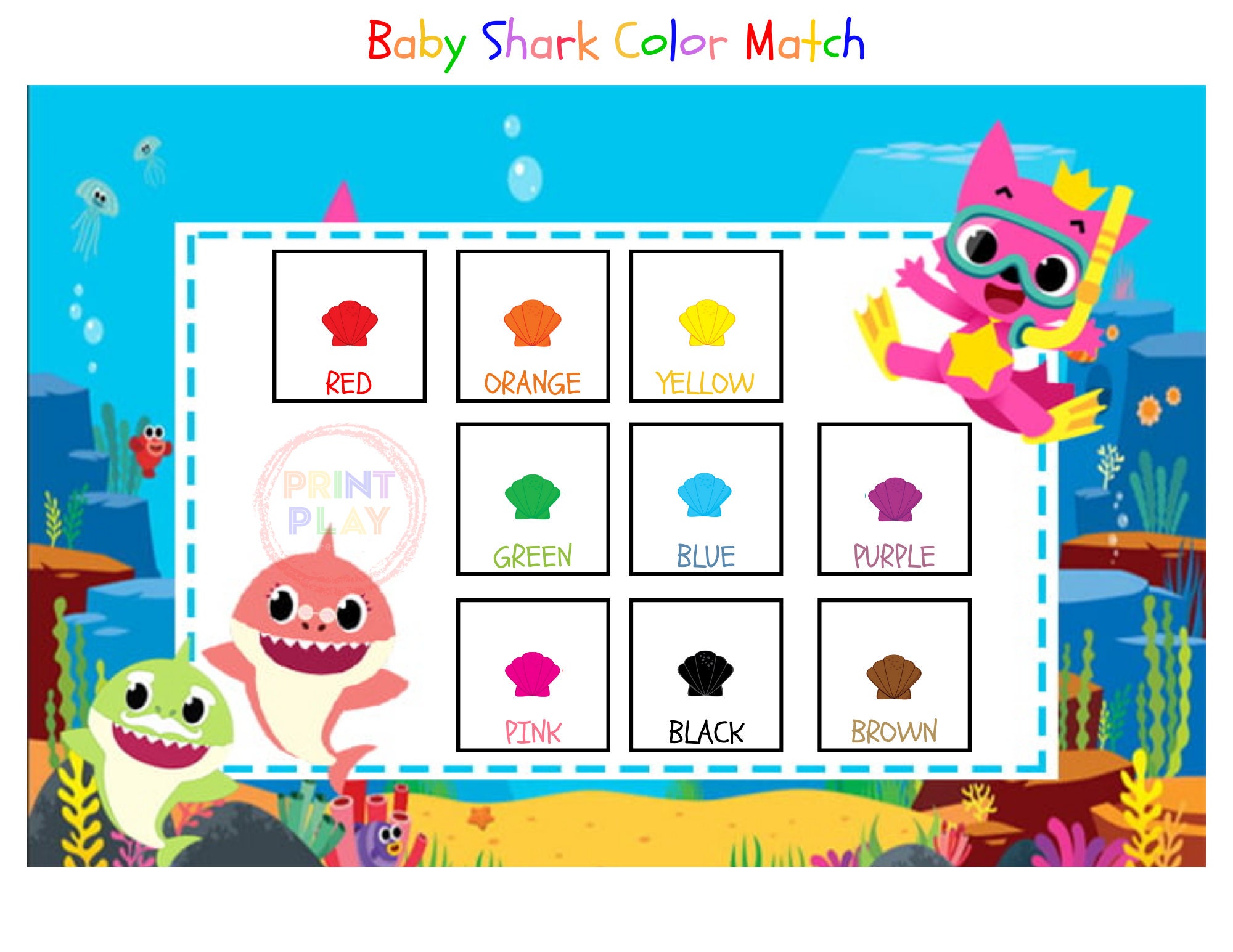 Baby Shark, Toddler Games, Preschool, Learning Activities, Printable ...