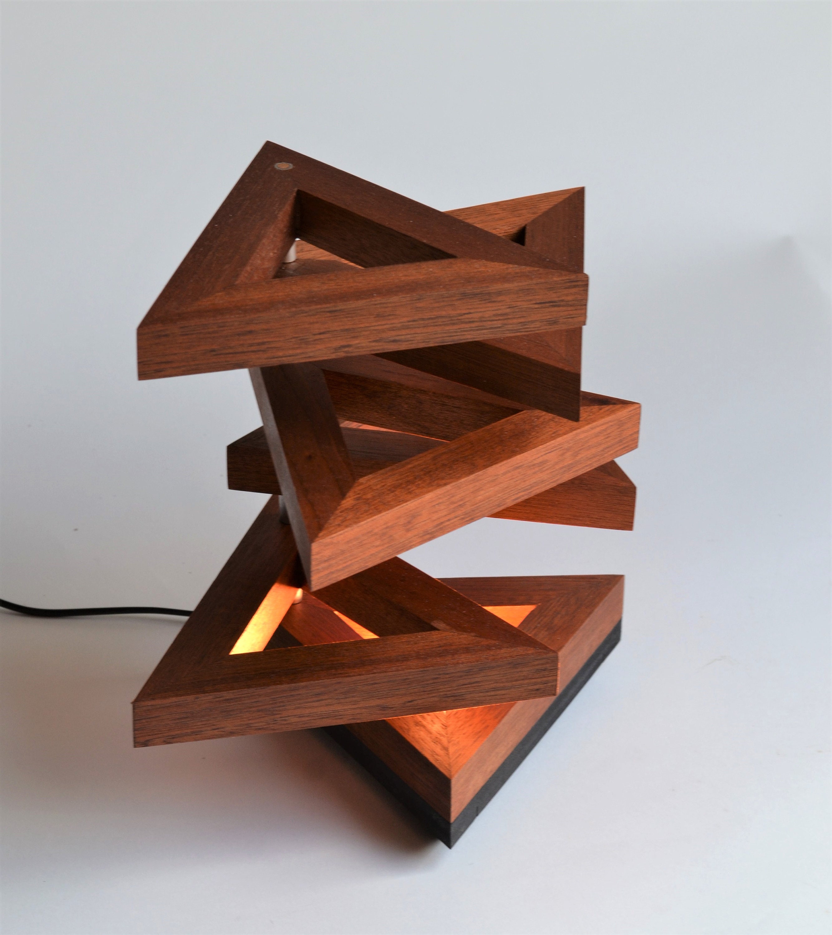 Wooden Desk Lamp Adjustable Triangles Accent Lamp Lampit Design - Etsy