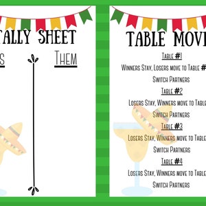 Bunco De Mayo, Cinco De Mayo Bunco Card Set - Score Cards, Tally Sheets ...