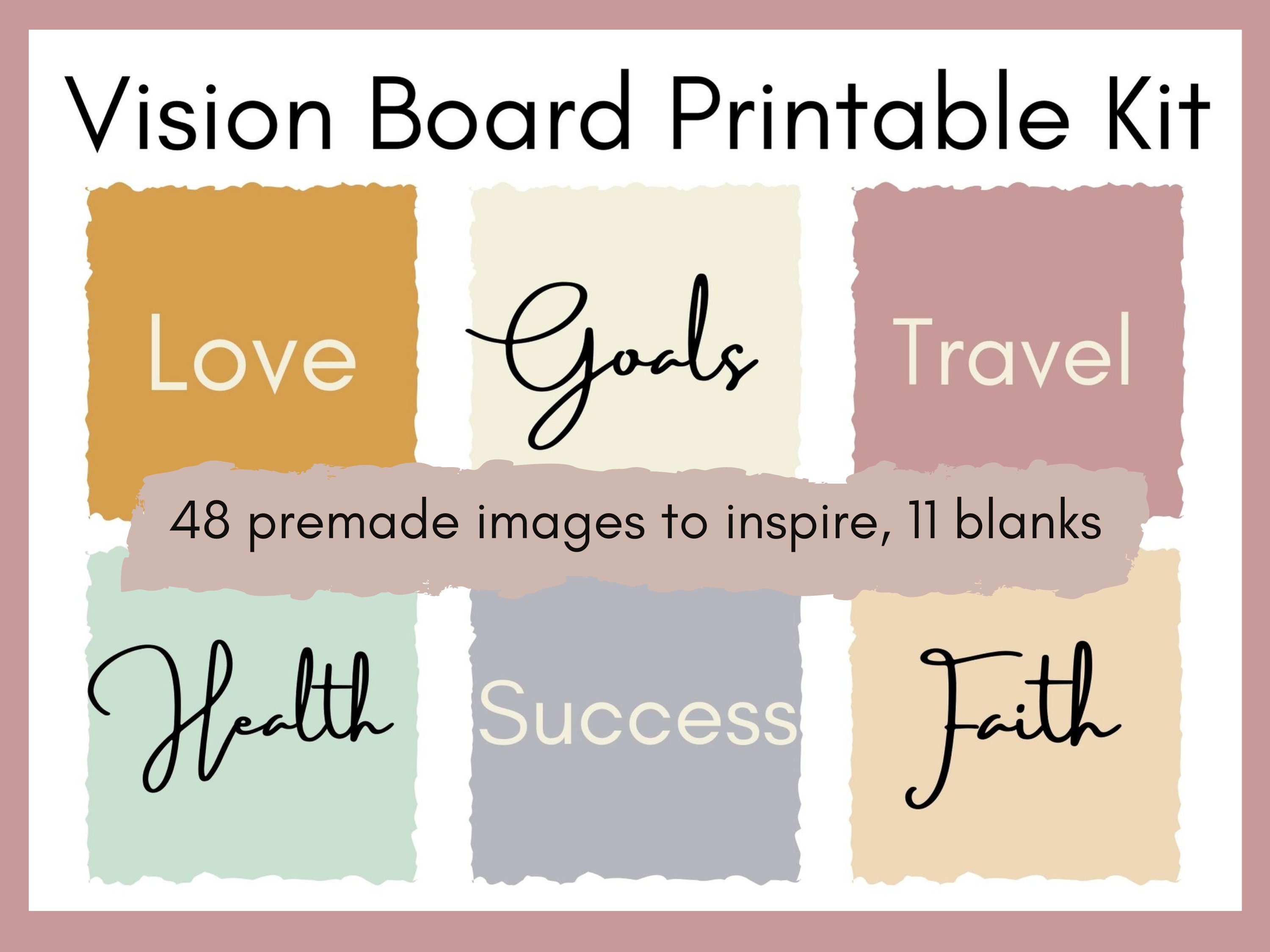 Vision Board Printable Kit, Affirmations to Help Inspire, Visualize ...