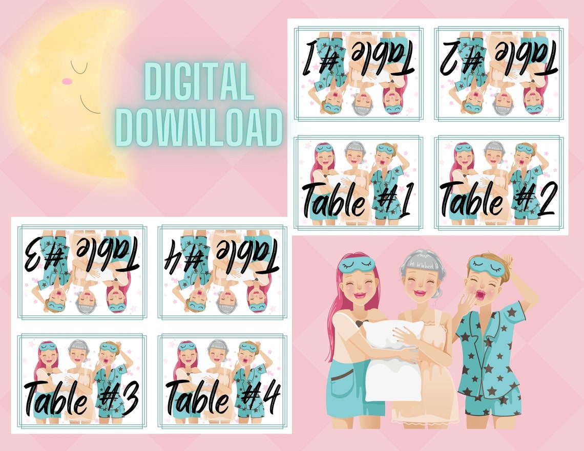 Pajama Party BUNCO Card Set, Score Cards, Tally Sheets, Ghost Player ...