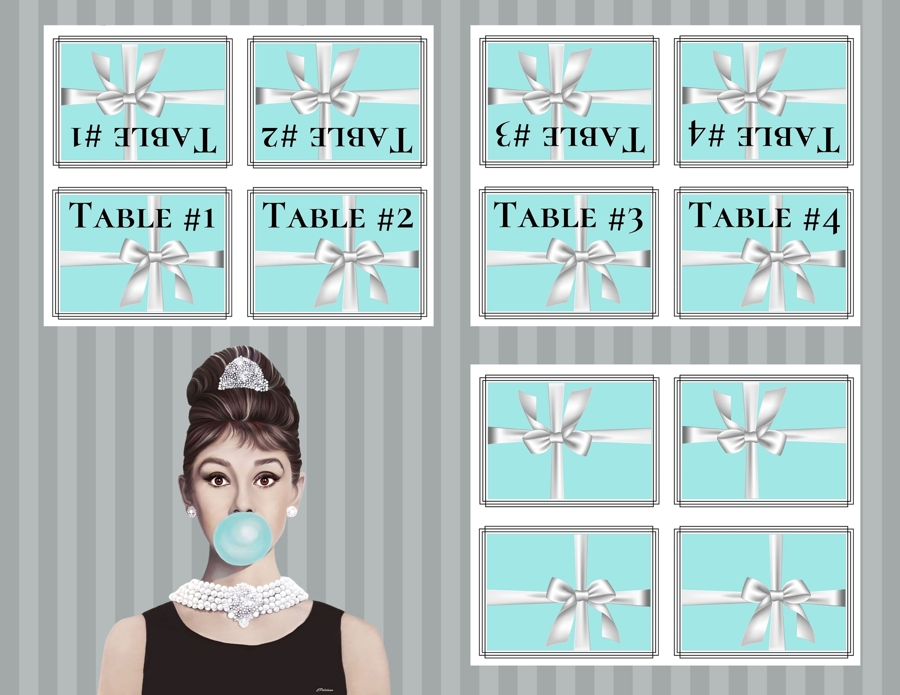 Bunco & Co. Set Tiffany Themed Bunco Score Cards, Tally Sheets, Ghost ...