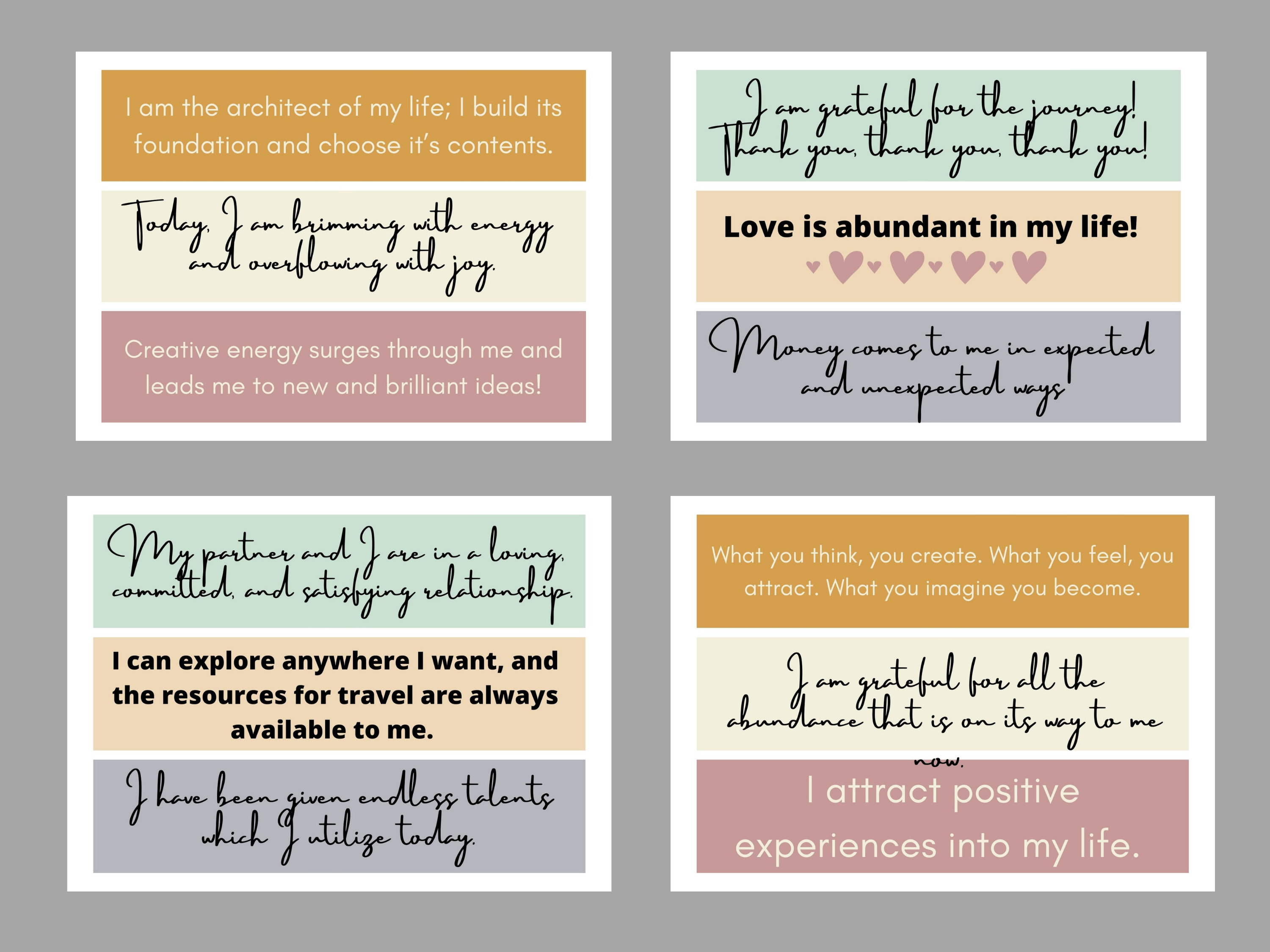 Vision Board Printable Kit, Affirmations to Help Inspire, Visualize ...