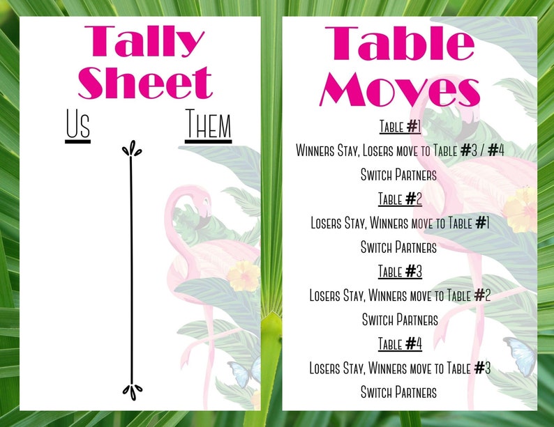 Let’s Flamingle Bunco Set! Pink and Beachy Bunco Score Cards, Ghost ...