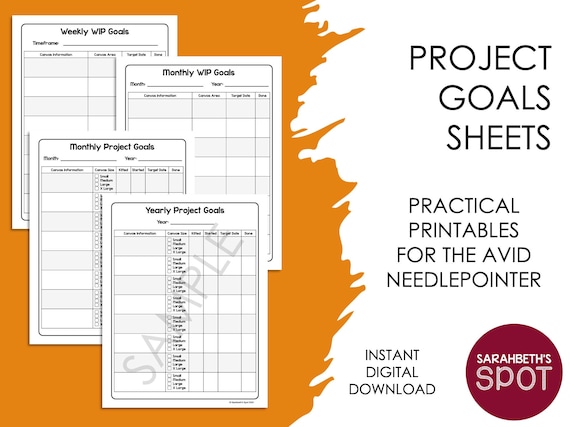 Project Goals Sheets Simple Designs digital Product - Etsy