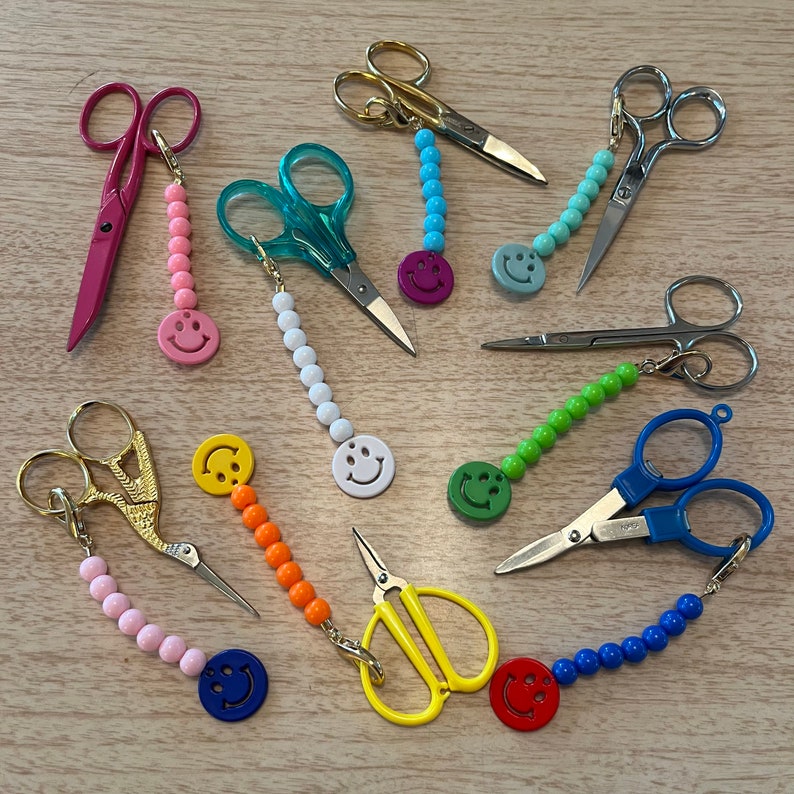 Smiley Face Scissor Fob - Etsy