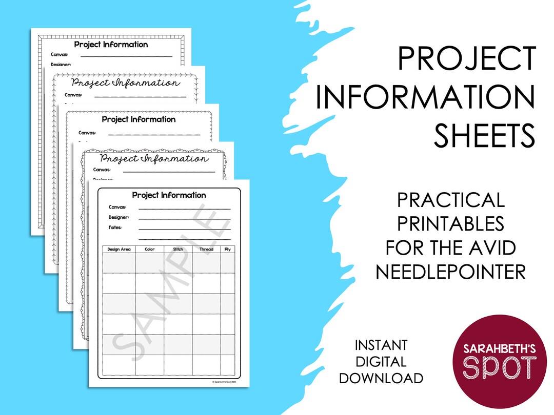 Project Information Sheets - Simple Designs (digital Product) - Etsy