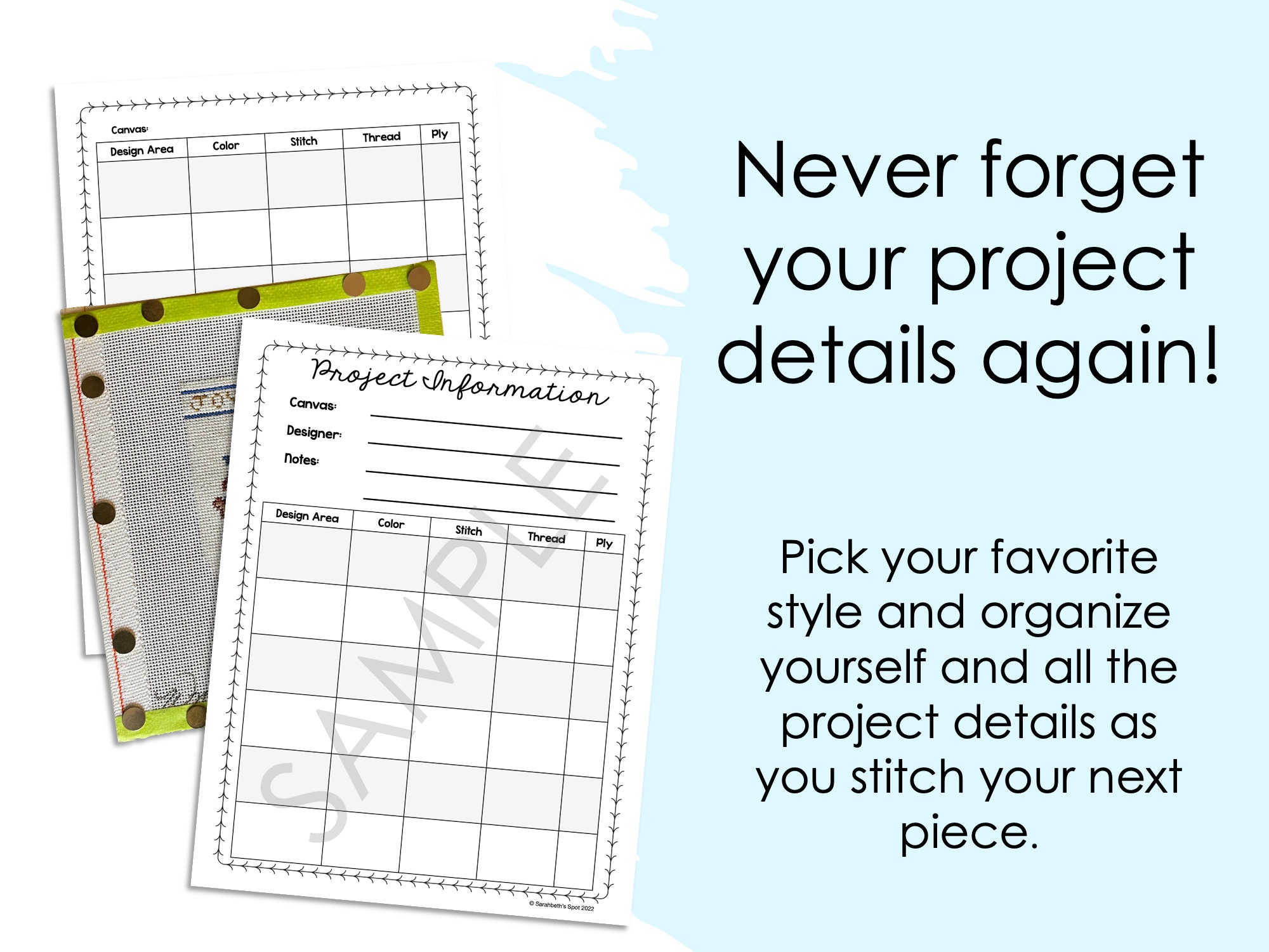Project Information Sheets - Simple Designs (digital Product) - Etsy