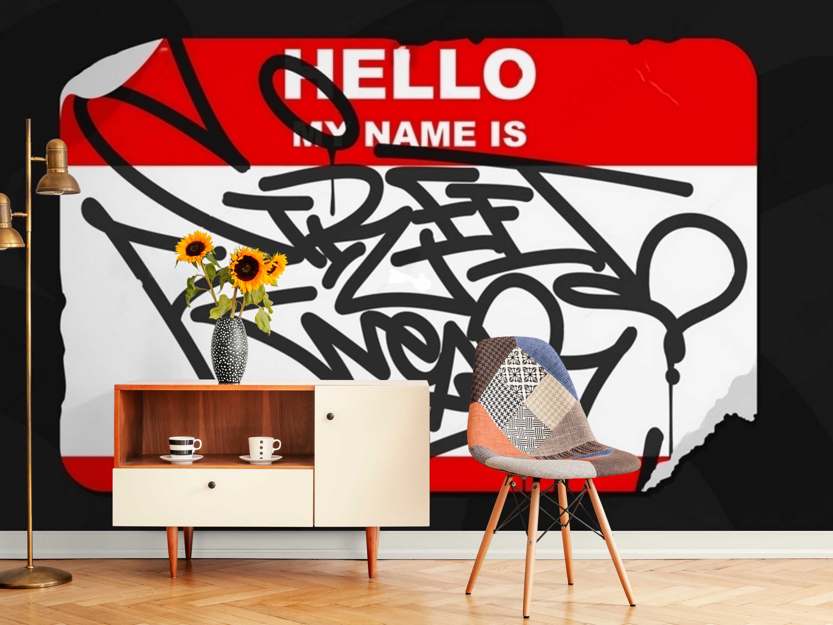 Stylish Graffiti Wall Sticker Adhesive Wallpaper Mural for Urban Decor ...