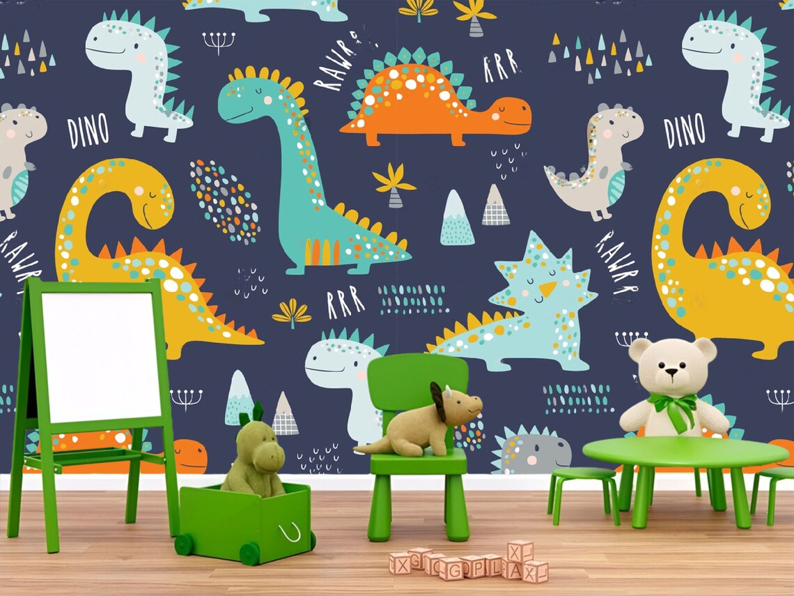 Funny Kids Wallpaper for Child's Room Colorful Wall Murals Self ...