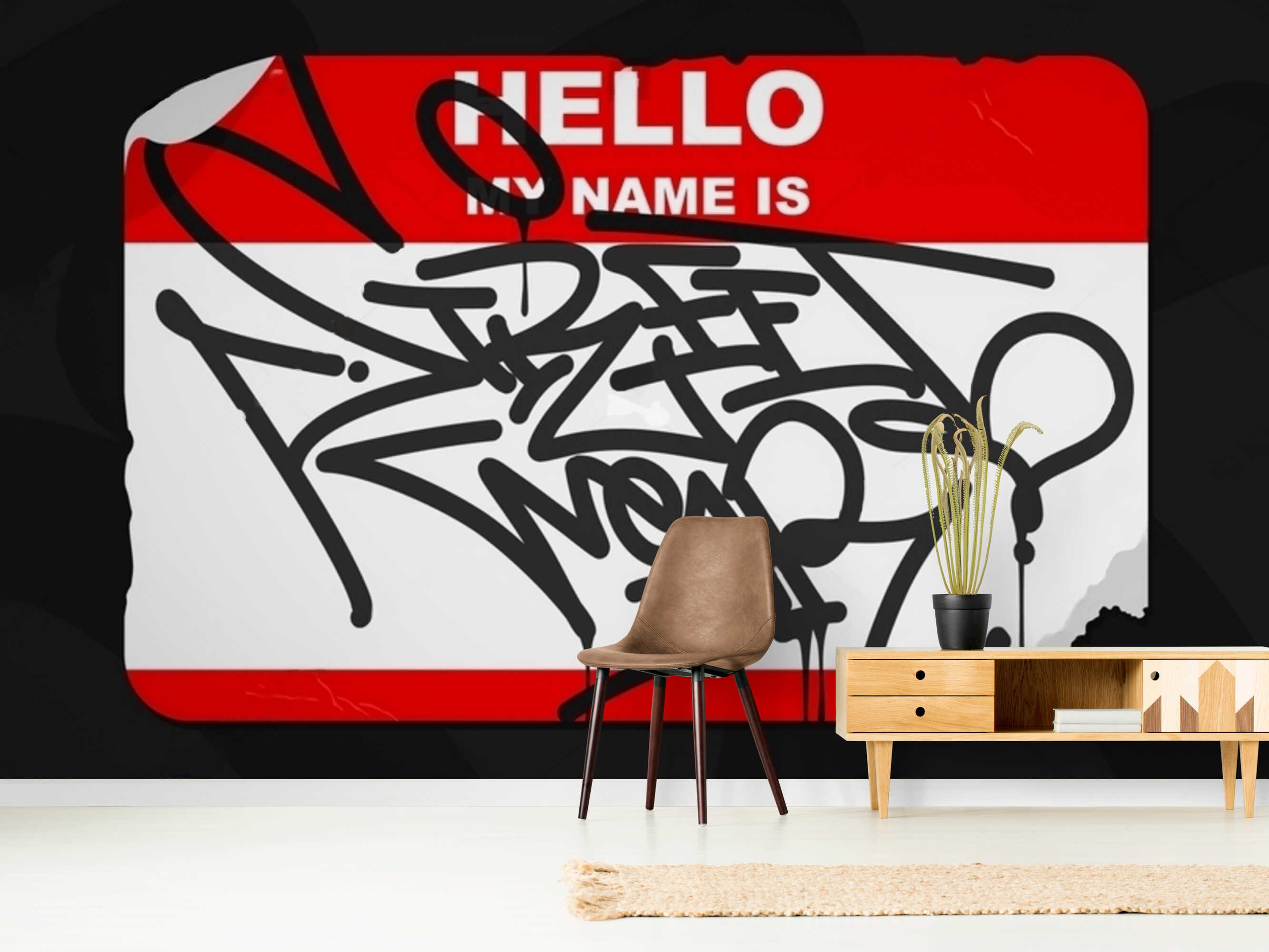 Stylish Graffiti Wall Sticker Adhesive Wallpaper Mural for Urban Decor ...