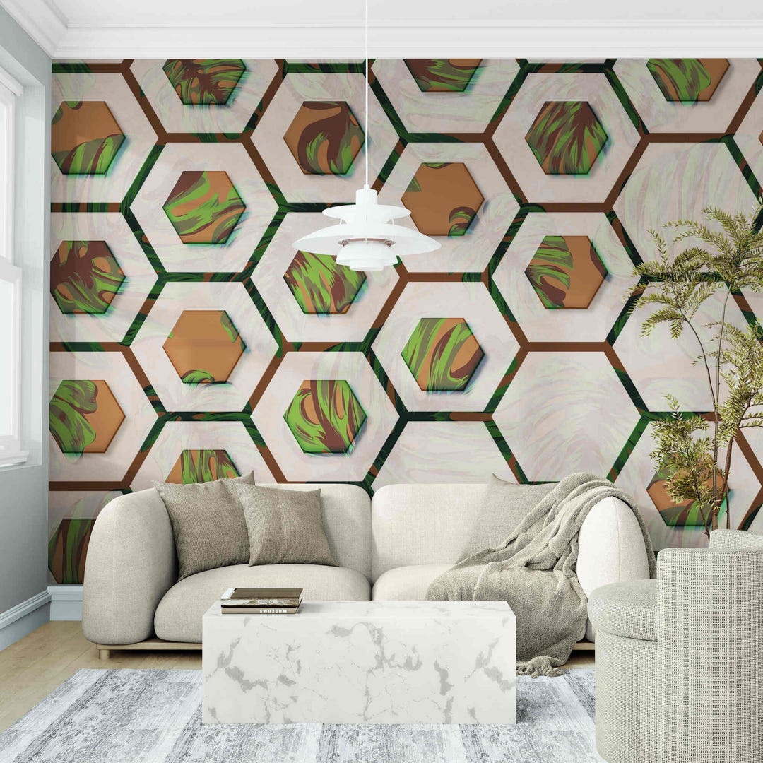 Nature Honeycomb Wallpaper, 3d Wallpaper, Peel and Stick Mural, Home ...