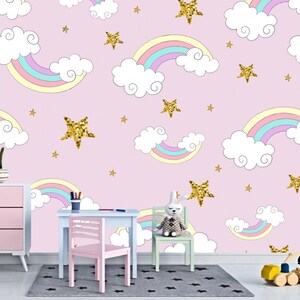 Rainbow Kids Wallpaper Wall Decor Add Color to Your Child's Room - Etsy