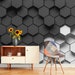 Black Hexagon Wallpaper, 3D Wallpaper, Geometric Wallpaper Mural ...