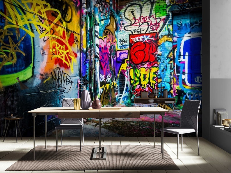 Street Art Graffiti Murals Peel and Stick Wallpaper Graffiti - Etsy