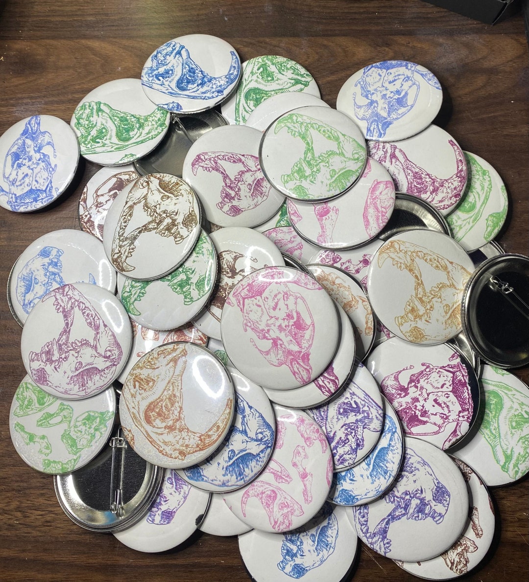 7pc Bone Print Buttons - Etsy